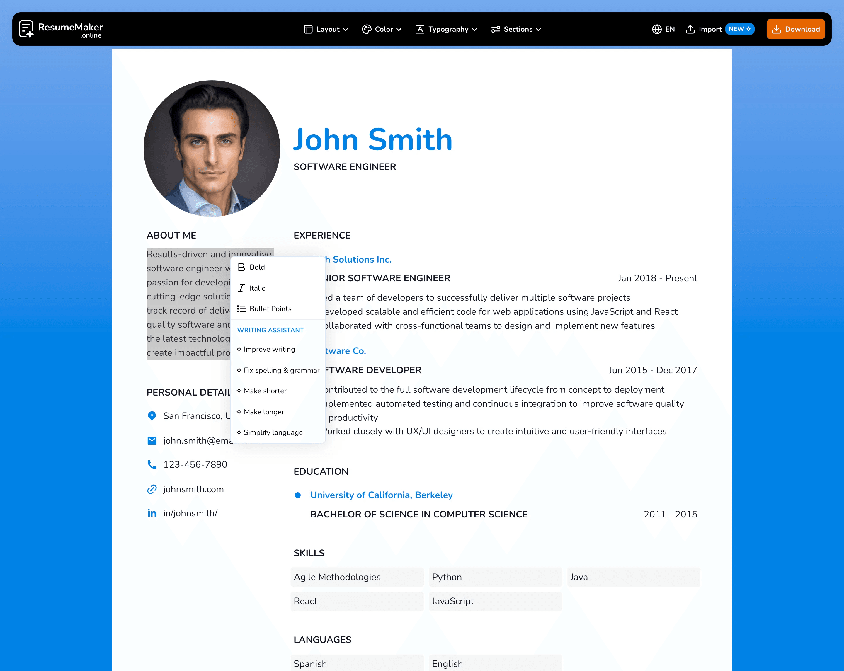 AI-Powered Resume Builder: Quick & Free | ResumeMaker